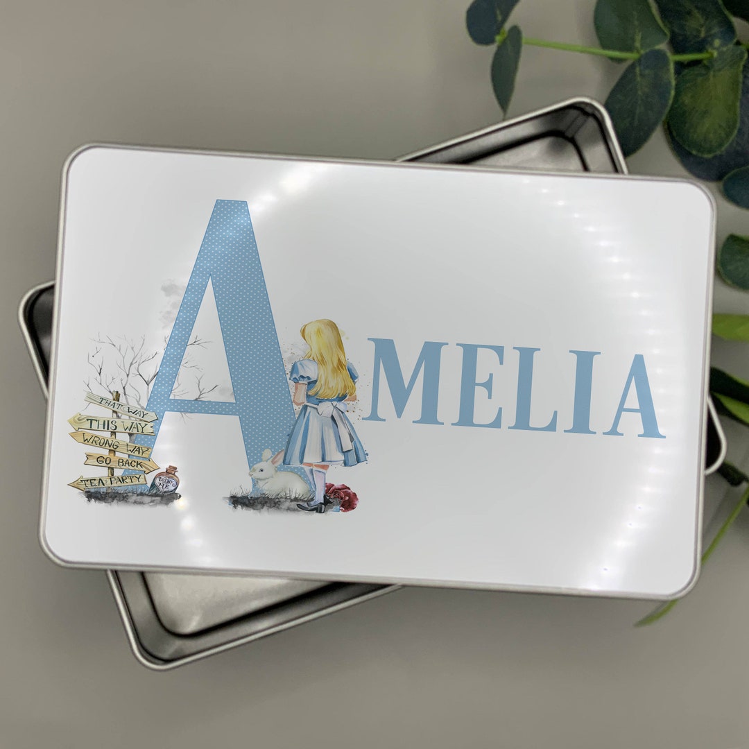Personalised Alice in Wonderland Aluminium Treat Tin, Fairytale Tin ...