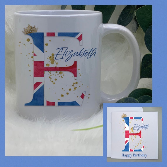 Personalised Union Jack Alphabet Card and Mug British - Etsy UK