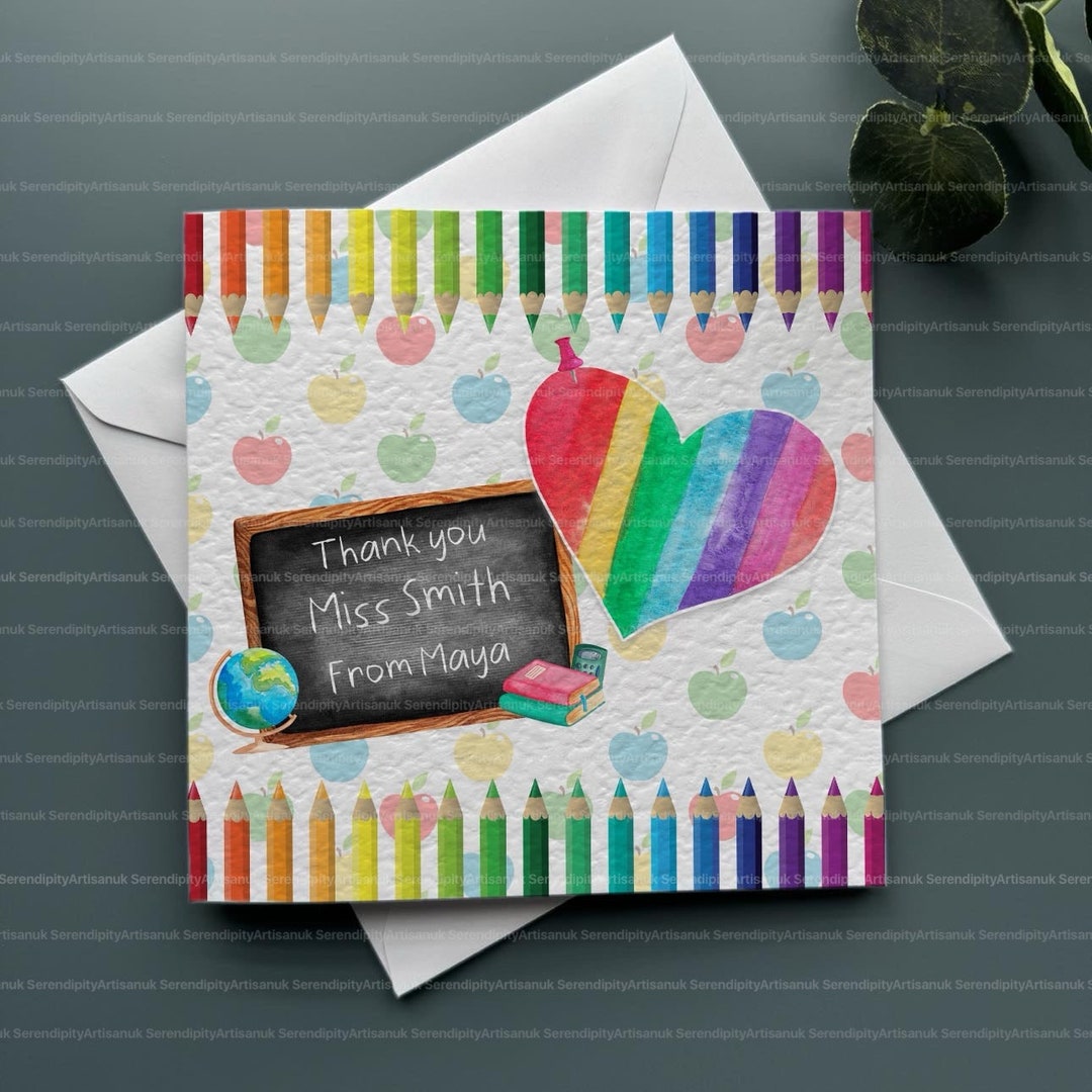 Personalised Teacher Thank You Card, Teacher Thank You Card, Best ...