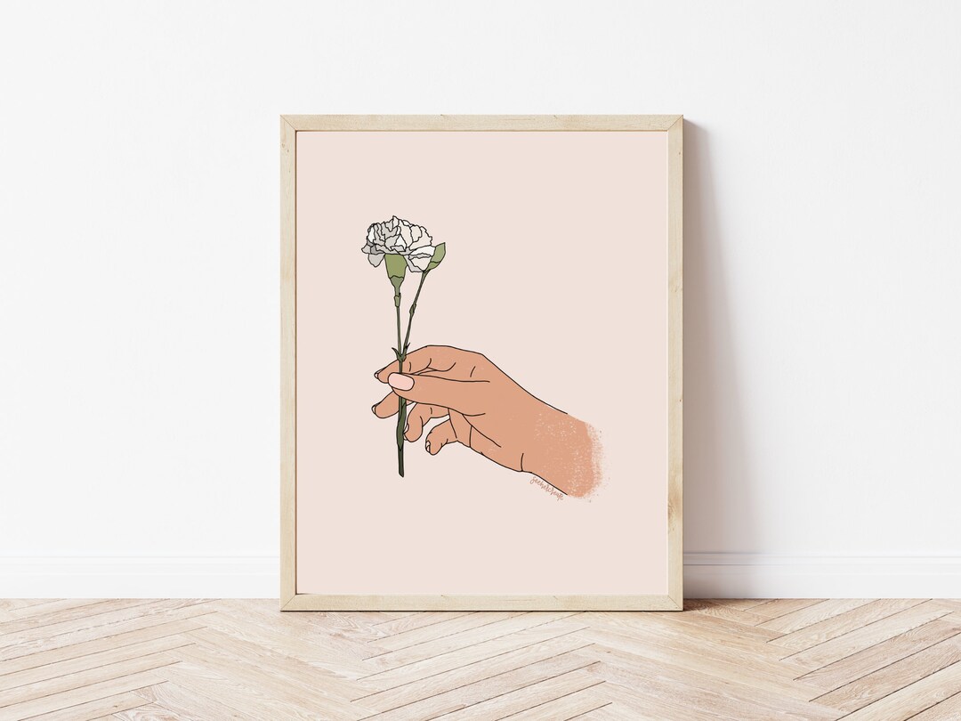 Hand Holding A Carnation multiple Skin Tones Digital - Etsy