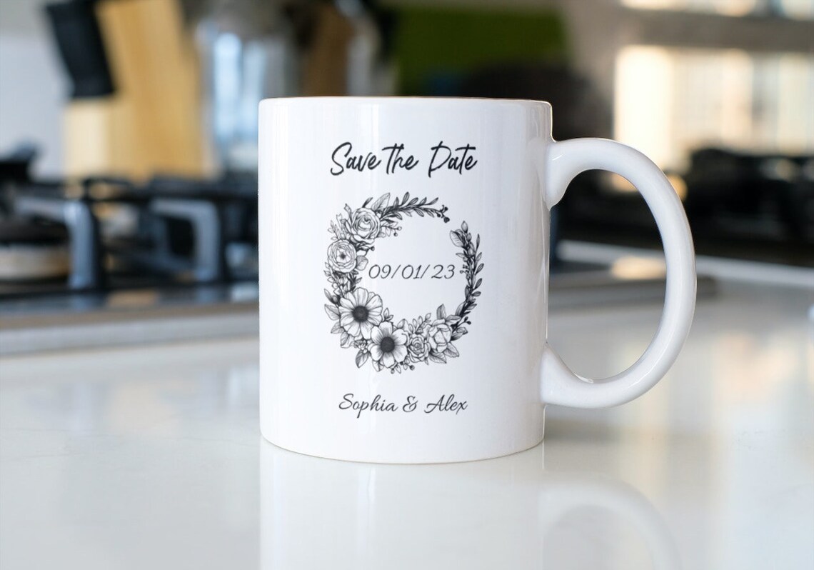 Save the Date Wedding, Wedding Date Gift, Wedding Mugs Personalized ...
