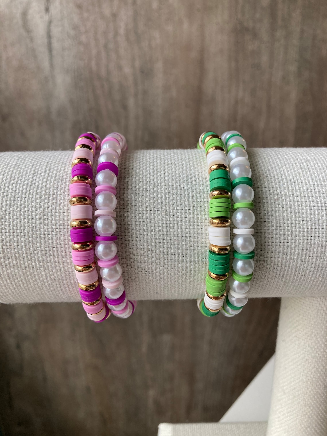 Set of Two Clay Bead Bracelets - Etsy