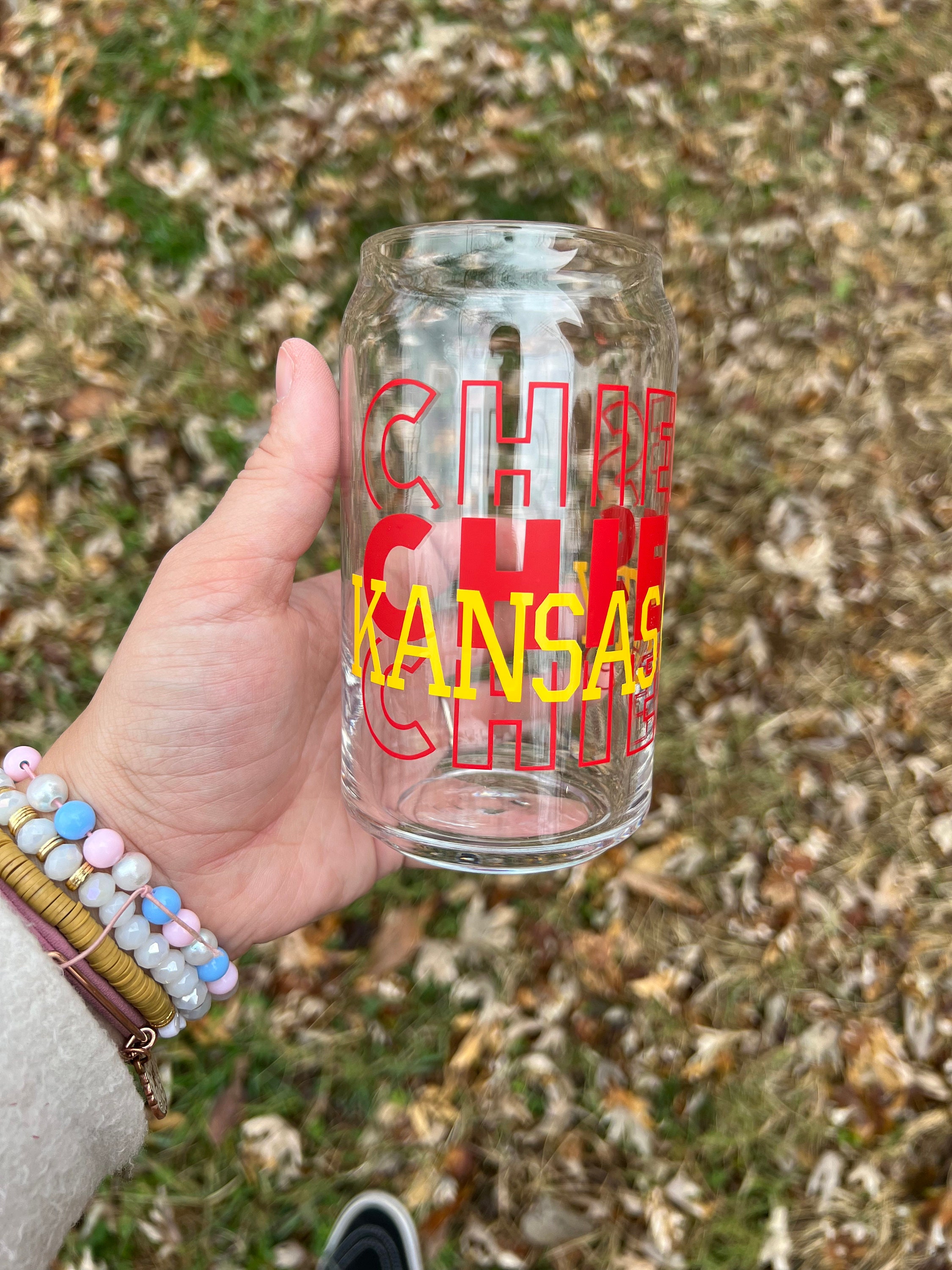 Kansas City Chiefs Glass Cup-red Kingdom-kc Chief Fan Cup-iced - Etsy