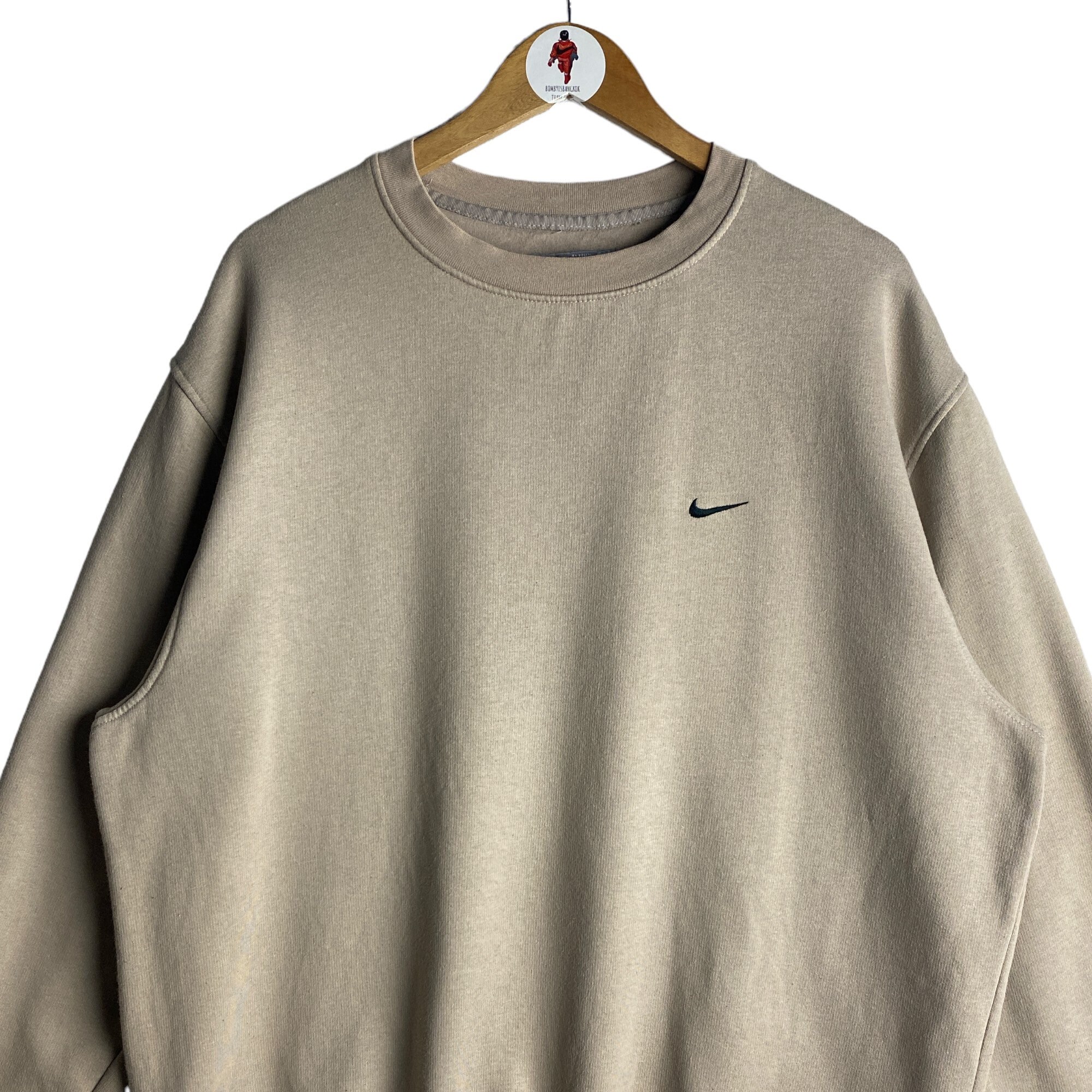 Rare!!vintage 00s NIKE Essential Logo Embroidered Solo Swoosh Beige ...