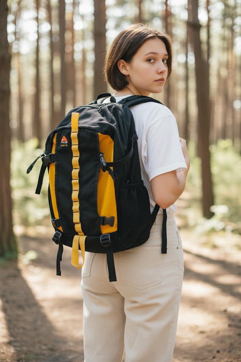 Vintage NIKE ACG Karst 25 Backpack, Yellow & Black Tech Bag - Etsy