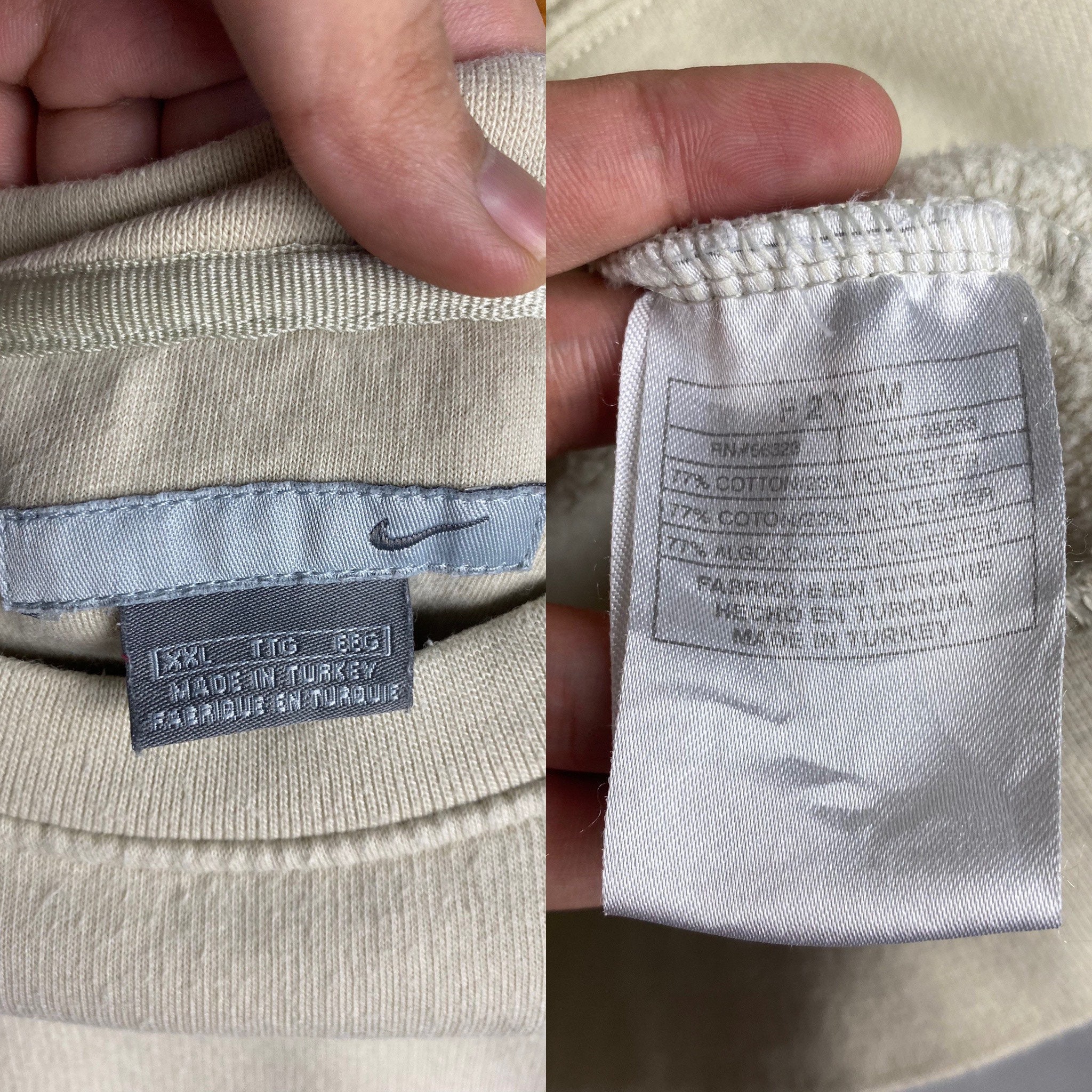 Vintage 00s NIKE Essential Logo Embroidered Solo Swoosh Cream , Black ...