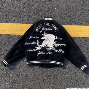 Very Rare!! 80s90s Sukajan Tiger and Dragon West Pac Tour Military ...