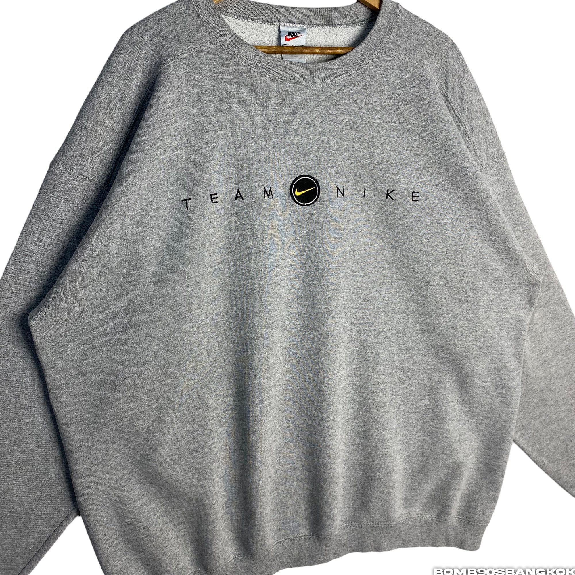 Rare!!vintage 90s Nike Team Swoosh, Central Logo Embroidered Crewneck ...