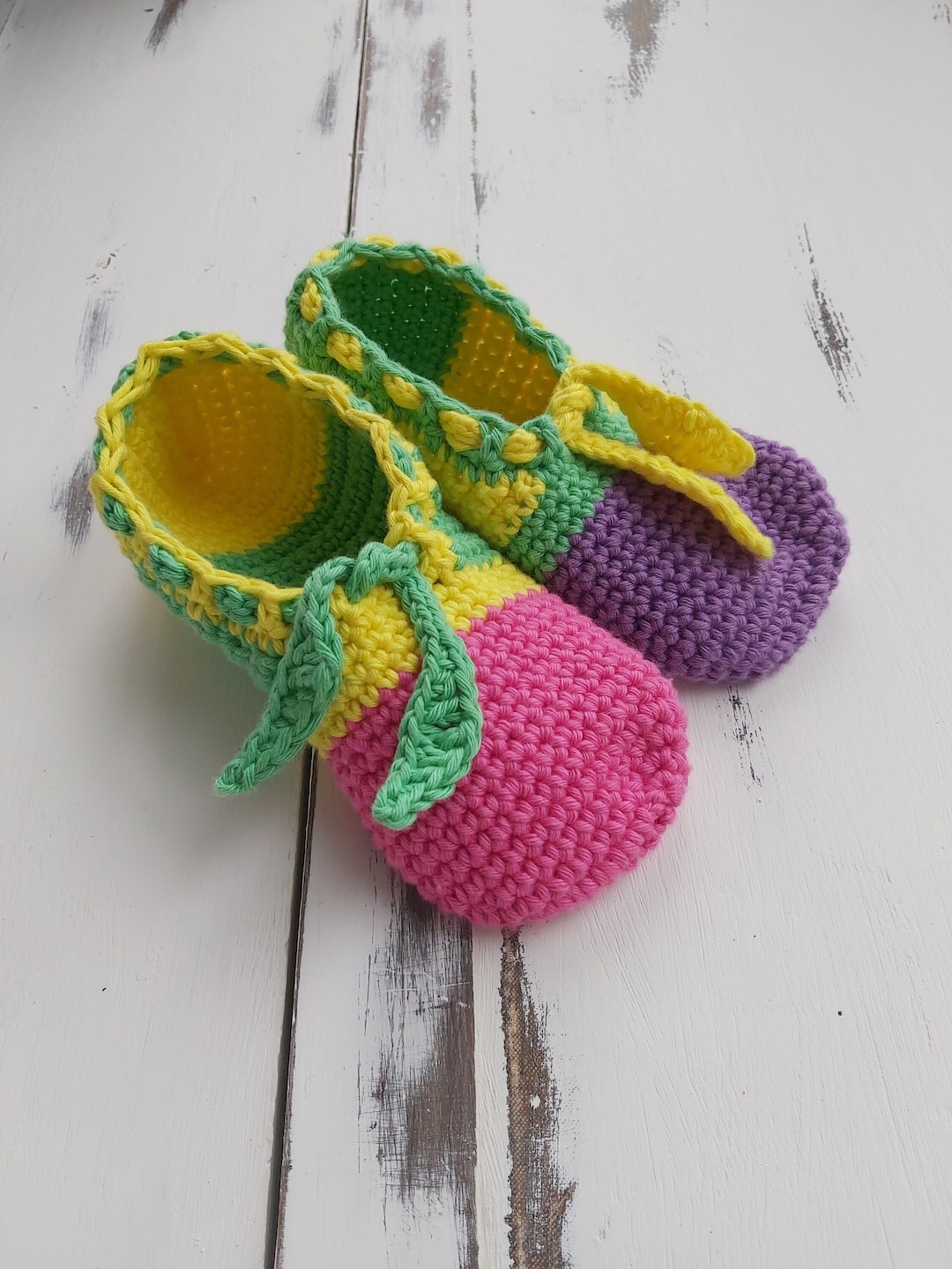 Children's Slippers - Crochet Pattern - Age 4 to 5 = Size 10/11 UK - Etsy