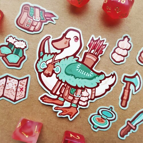 Fantasy Bard Duck Dnd Vinyl Sticker Set dungeons and - Etsy