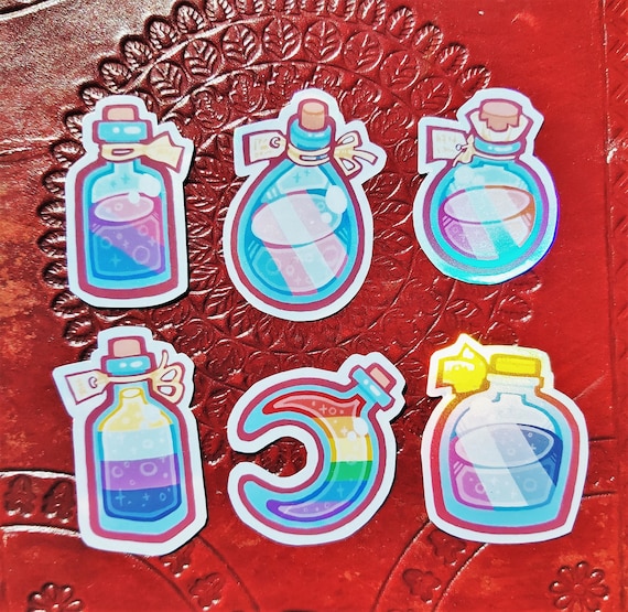 LGBTQ Pride Potion Bottles Handmade Holographic Shiny Vinyl - Etsy