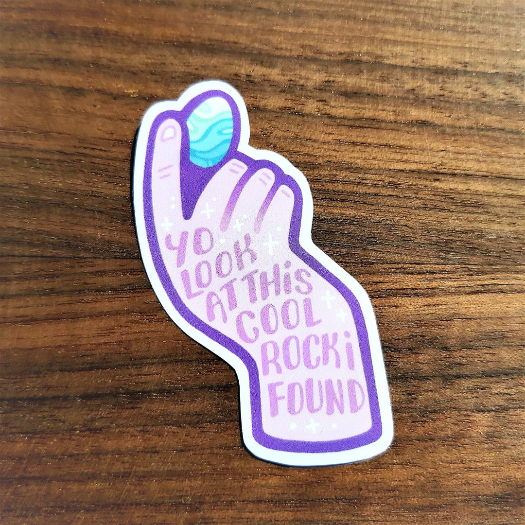 Cool Rock I Found Sticker | Purple Vinyl Geology Pebble Decal for ...