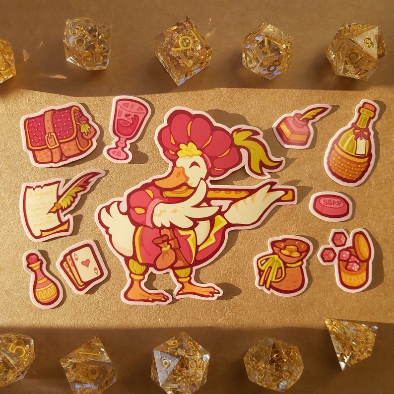 Bard Duck Dnd Vinyl Sticker Set - Medieval Fantasy Decal (dungeons and ...