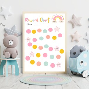 Toddler Reward Chart, Girls Pink Reward Chart Printable, Kids Reward ...