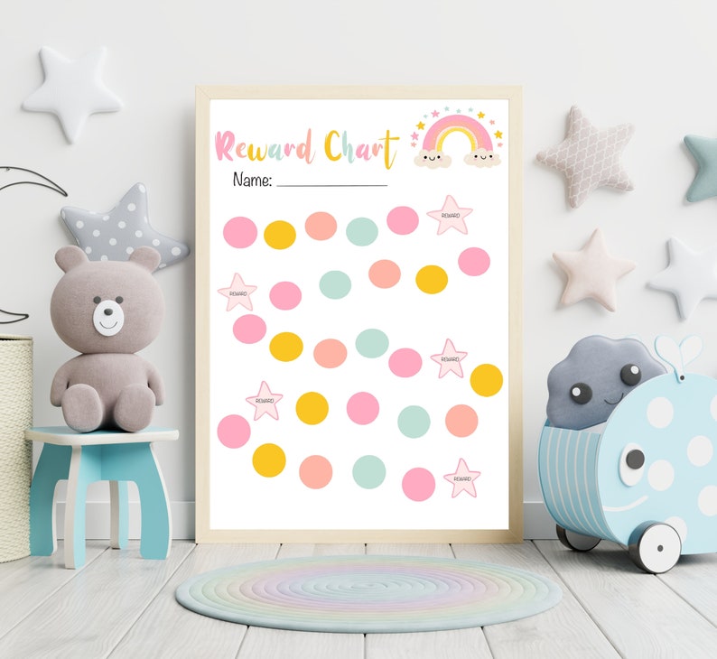 Toddler Reward Chart, Girls Pink Reward Chart Printable, Kids Reward ...