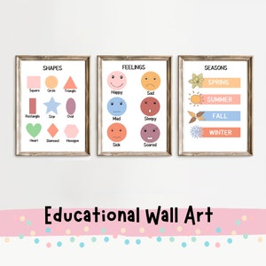 Montessori Classroom Decor,set of 8 Educational Posters for Toddlers ...