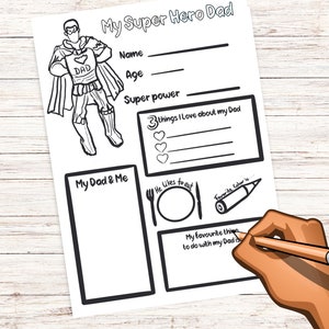 Fathers Day Printable Coloring Page,fathers Day Gift,digital Instant ...
