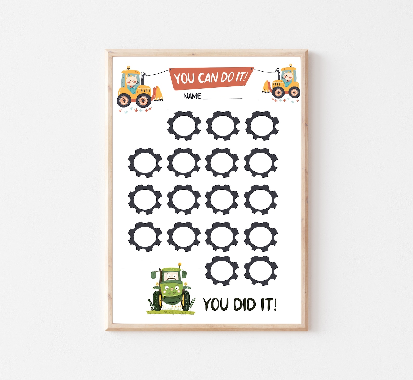 Toddler Tractor Reward Chart, Boys Reward Chart Printable, Kids Digger ...