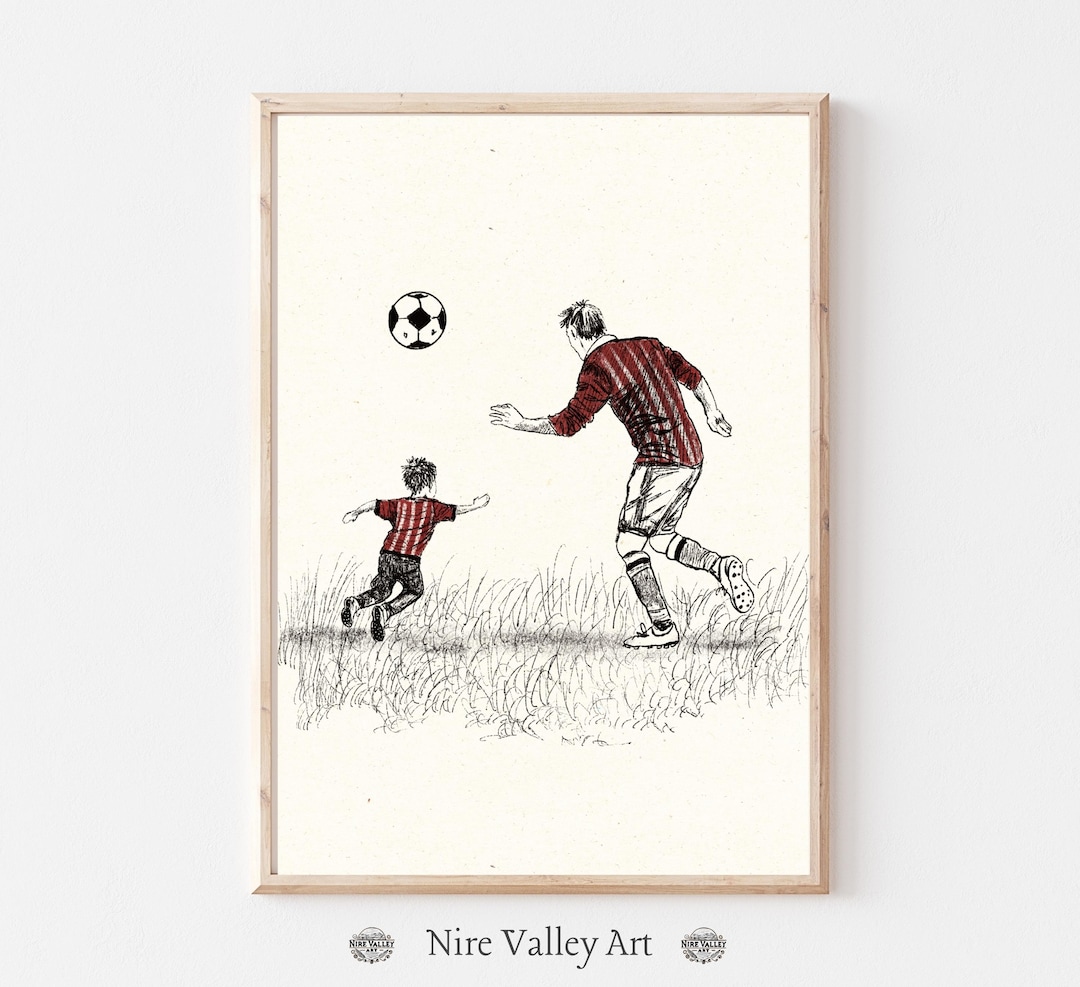 Vintage Soccer Print, Father and Son Print, Nursery Wall Art, Kids ...