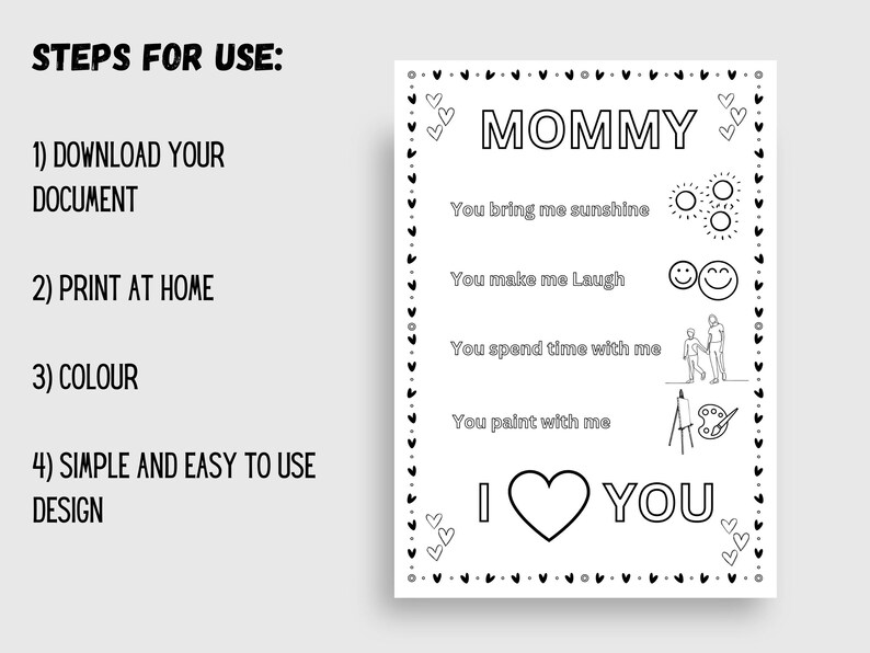 Mother's Day Printable, All About My Mom, Mothers Day Gift, Card for ...