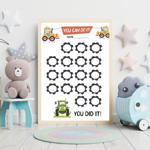 Toddler Tractor Reward Chart, Boys Reward Chart Printable, Kids Digger ...