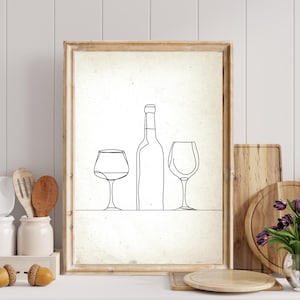 Kitchen Wall Art Set of 5, Line Drawing Kitchen Prints, Mixer Print ...
