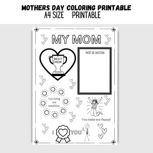 Mother's Day Coloring Page Printable - All About My Mom Instant ...