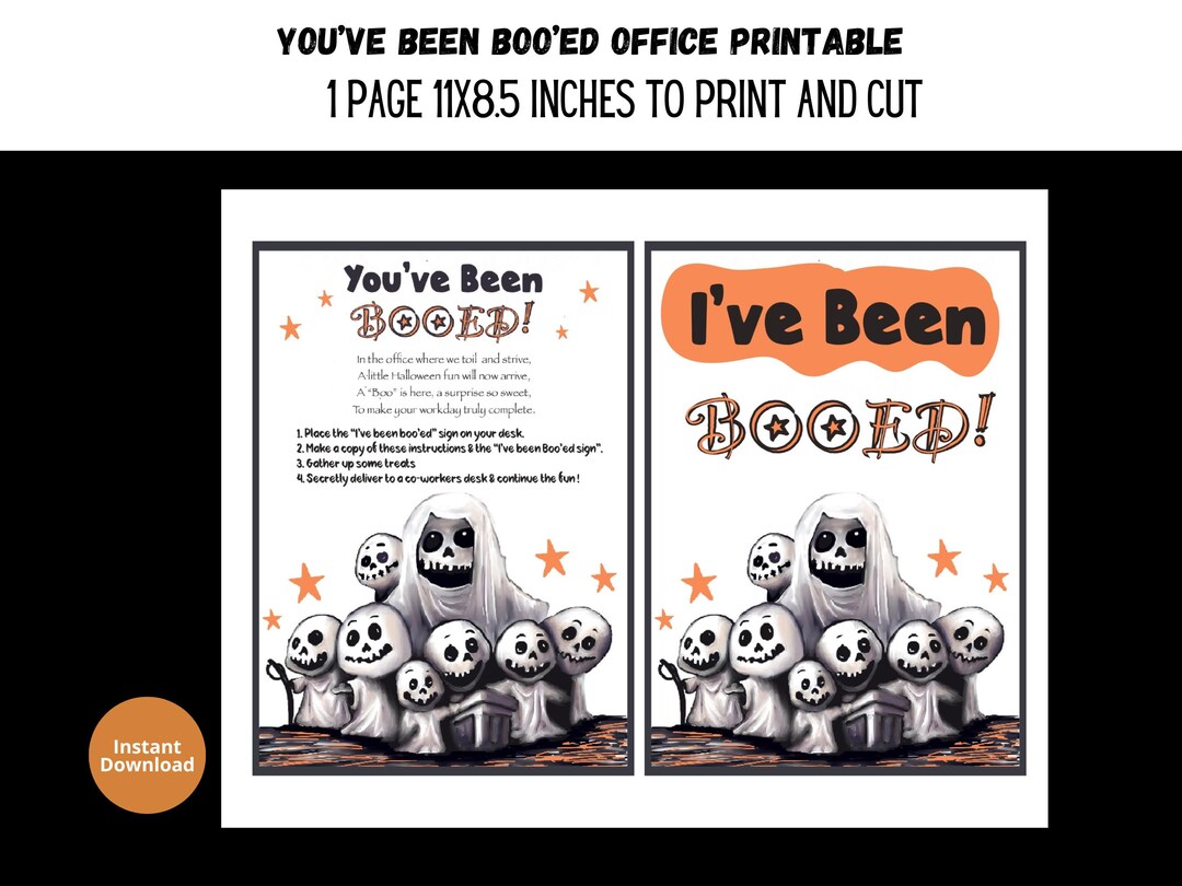 Halloween OFFICE Game,you've Been Boo'ed Printable,i've Been Boo'ed, We ...