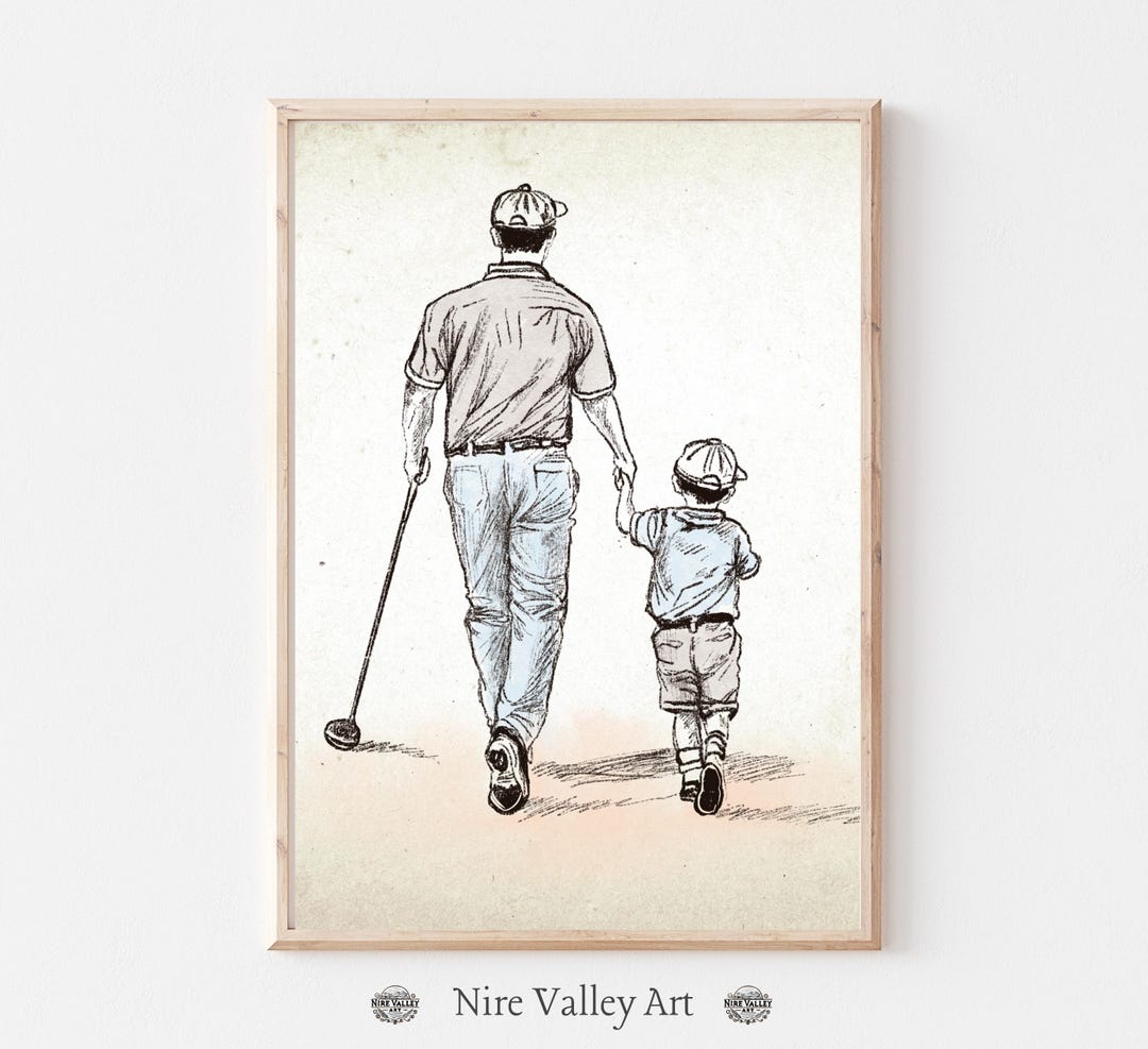 Vintage Golf Print, Father and Son Print, Nursery Wall Art, Kids Sports ...