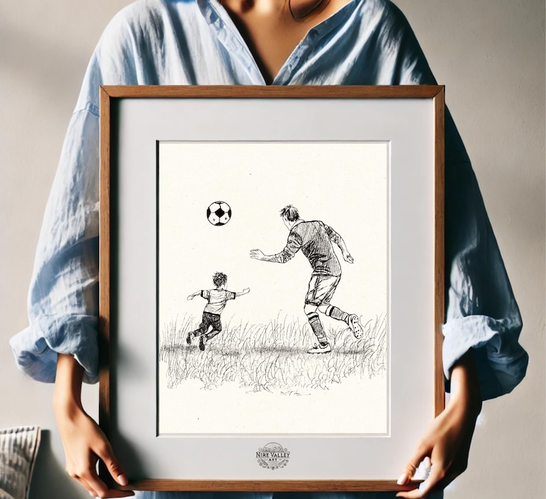 Vintage Soccer Print, Father and Son Print, Nursery Wall Art, Kids ...