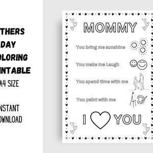 Mother's Day Printable, All About My Mom, Mothers Day Gift, Card for ...