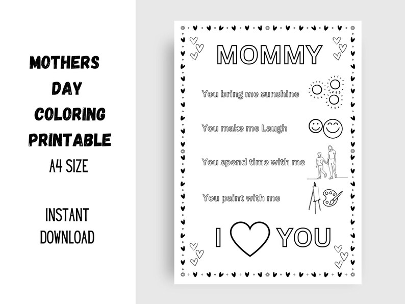 Mother's Day Printable, All About My Mom, Mothers Day Gift, Card for ...