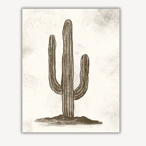 Vintage Cactus Art Print, Western Cowboy Printable, Southwestern ...