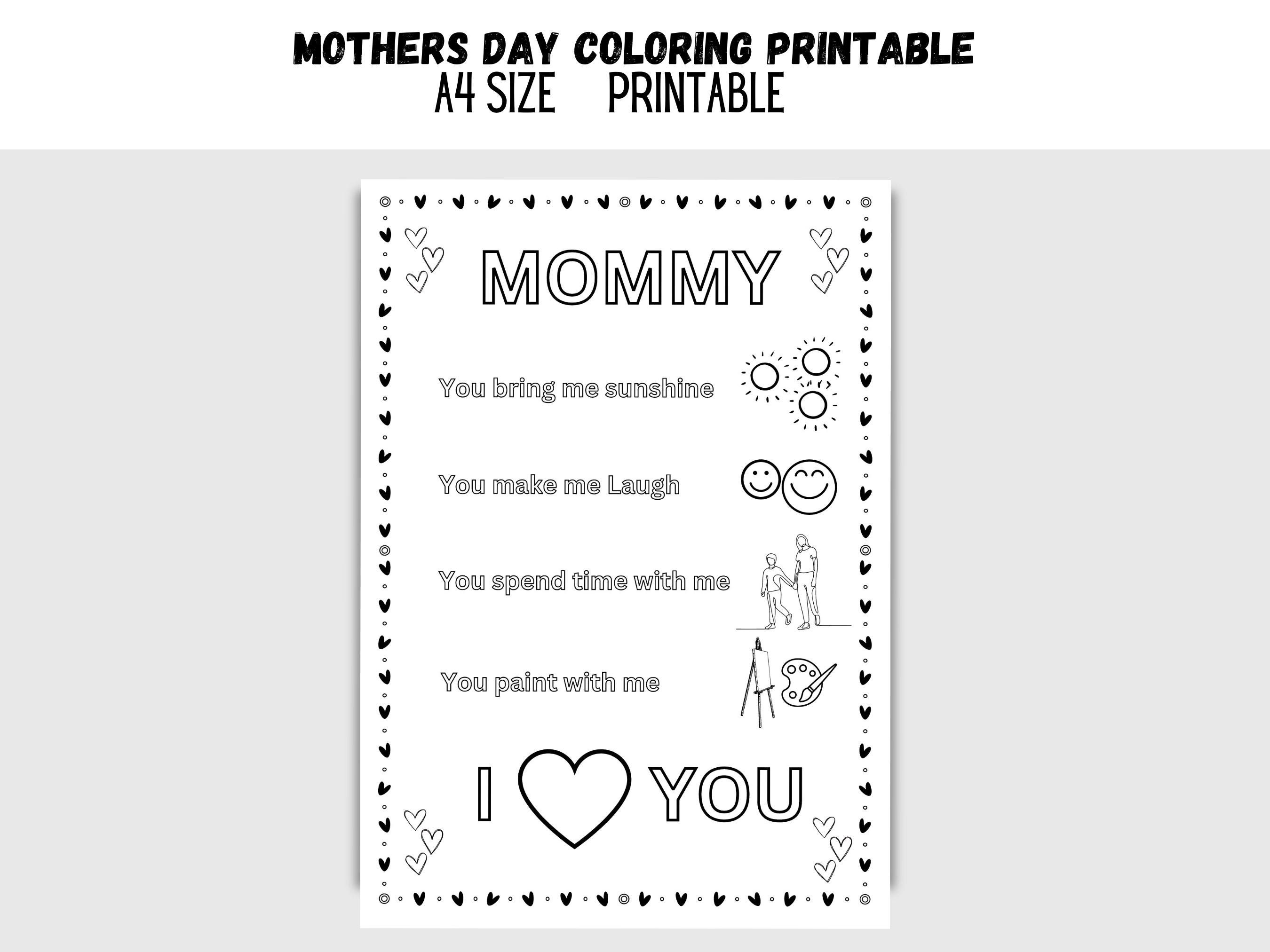 Mother's Day Printable, All About My Mom, Mothers Day Gift, Card for ...