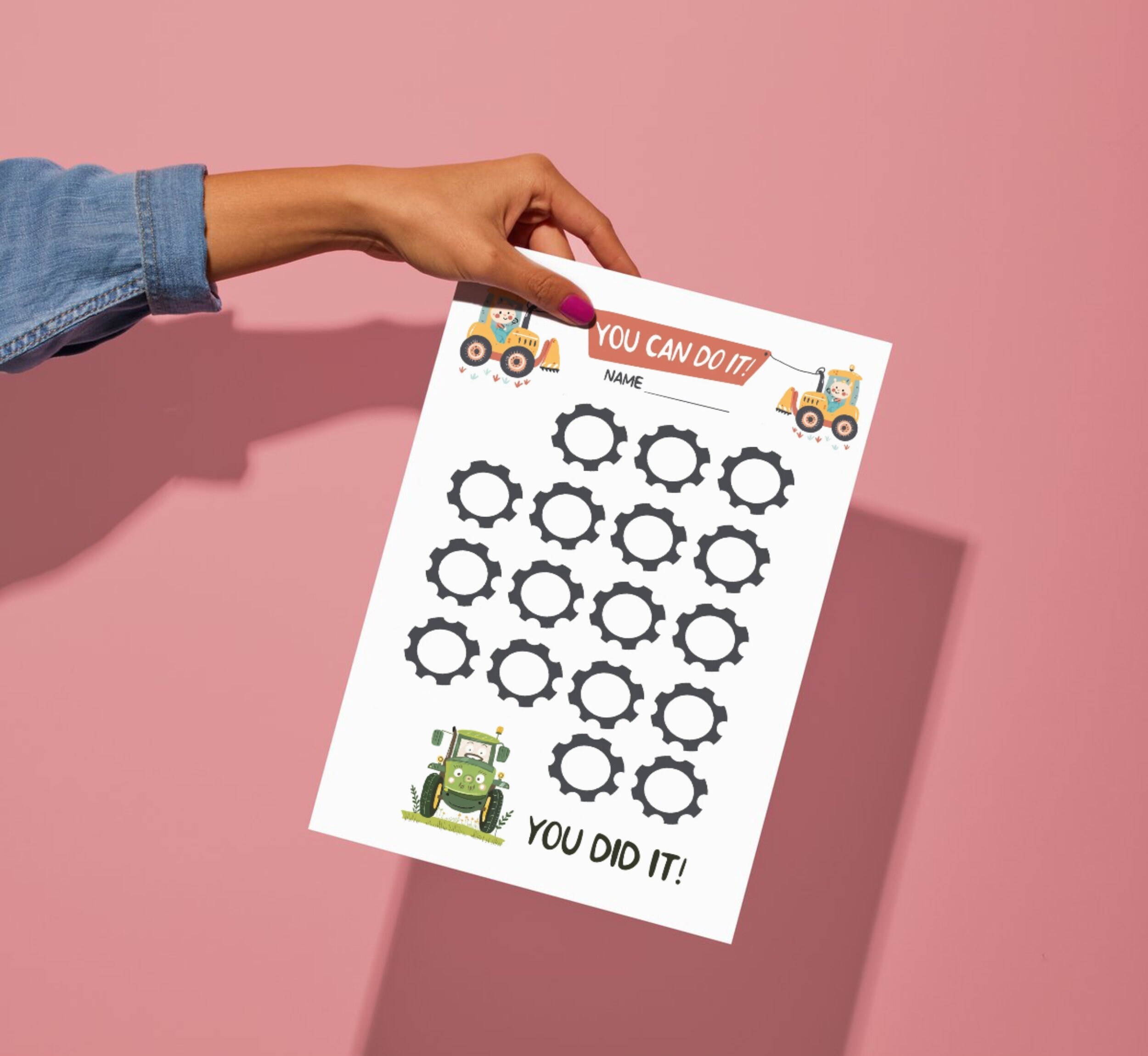 Toddler Tractor Reward Chart, Boys Reward Chart Printable, Kids Digger ...