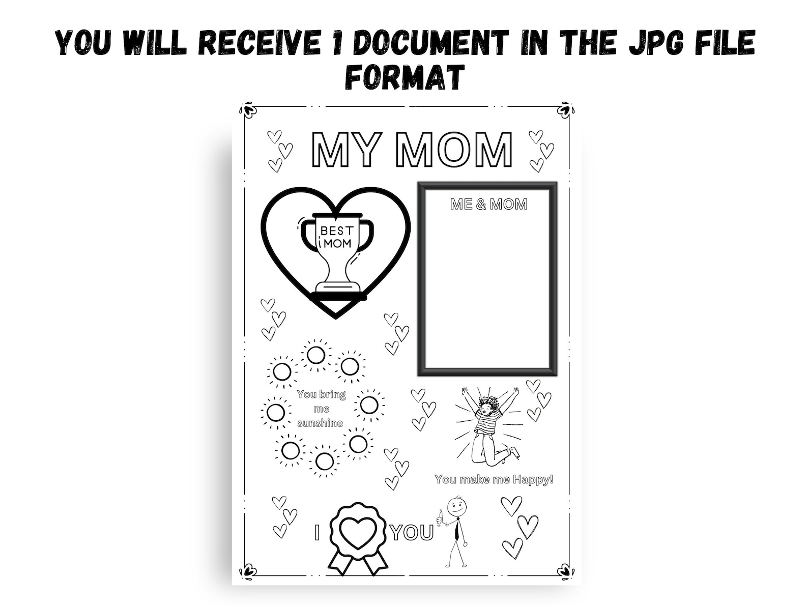 Mother's Day Coloring Page Printable - All About My Mom Instant ...