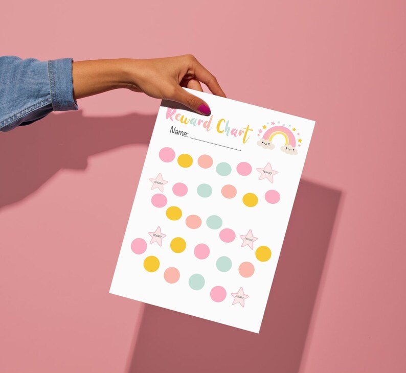Toddler Reward Chart, Girls Pink Reward Chart Printable, Kids Reward ...