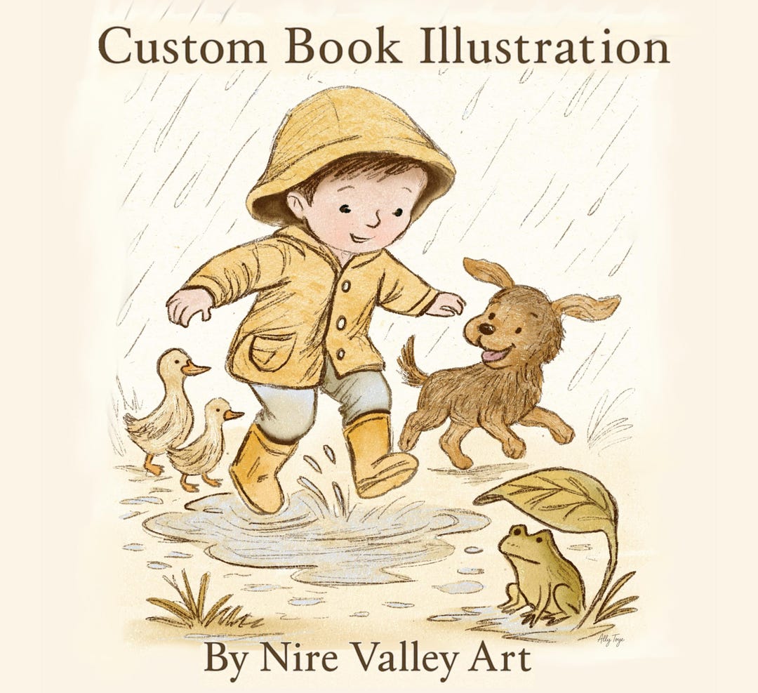 Custom Children's Book Illustration, Whimsical Hand Drawn Artwork for ...