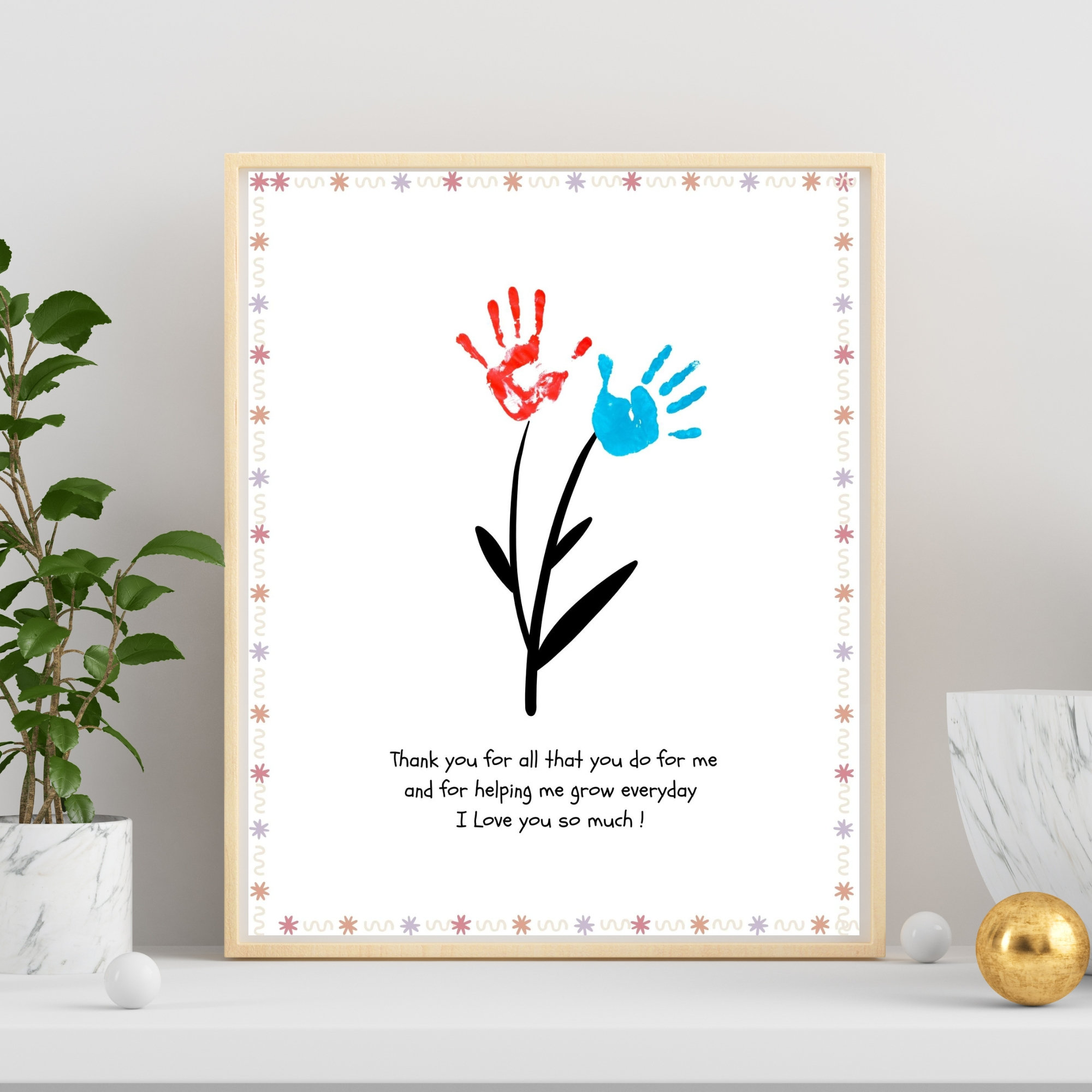Mom Handprint Art Printable, Mom Gift From Kids , Printable Kids ...