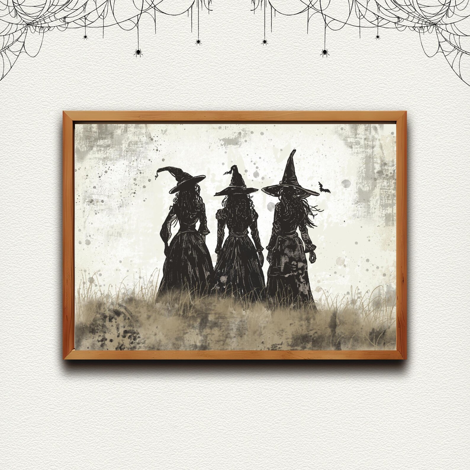 Halloween Witches Wall Art Printable, Vintage Witchy Halloween Print ...