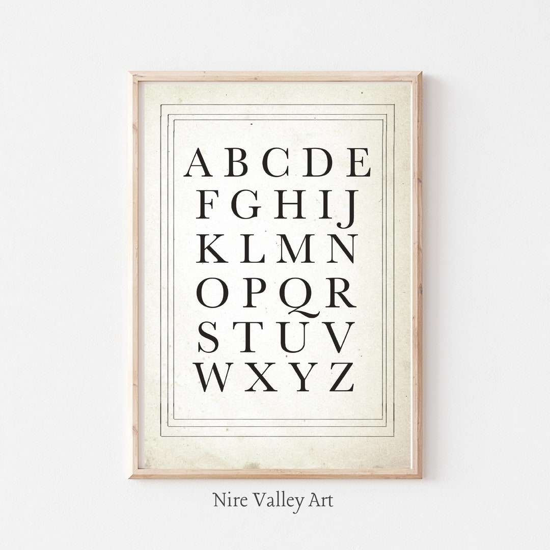 Vintage Alphabet Nursery Print, Nursery Wall Art Prints , Gallery Wall ...