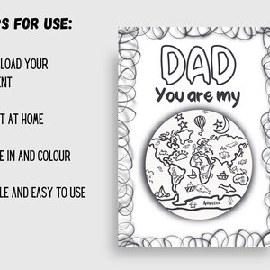 Fathers Day Printable Coloring Page, Dad Instant Download, Kids Gift ...