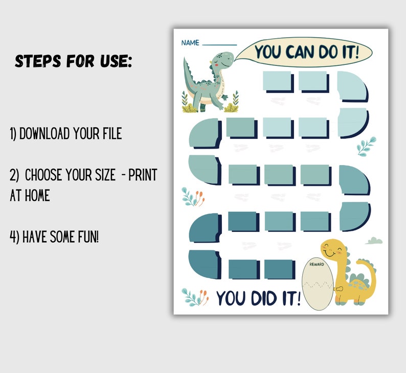 Toddler Dinosaur Reward Chart, Boys Reward Chart Printable, Kids Animal ...