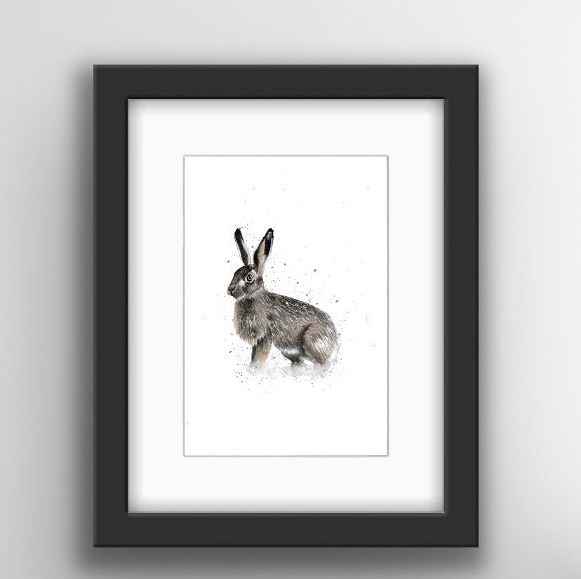 Watercolour Hare Painting ,hare Art Print, Rabbit Print, Hare Gift ...