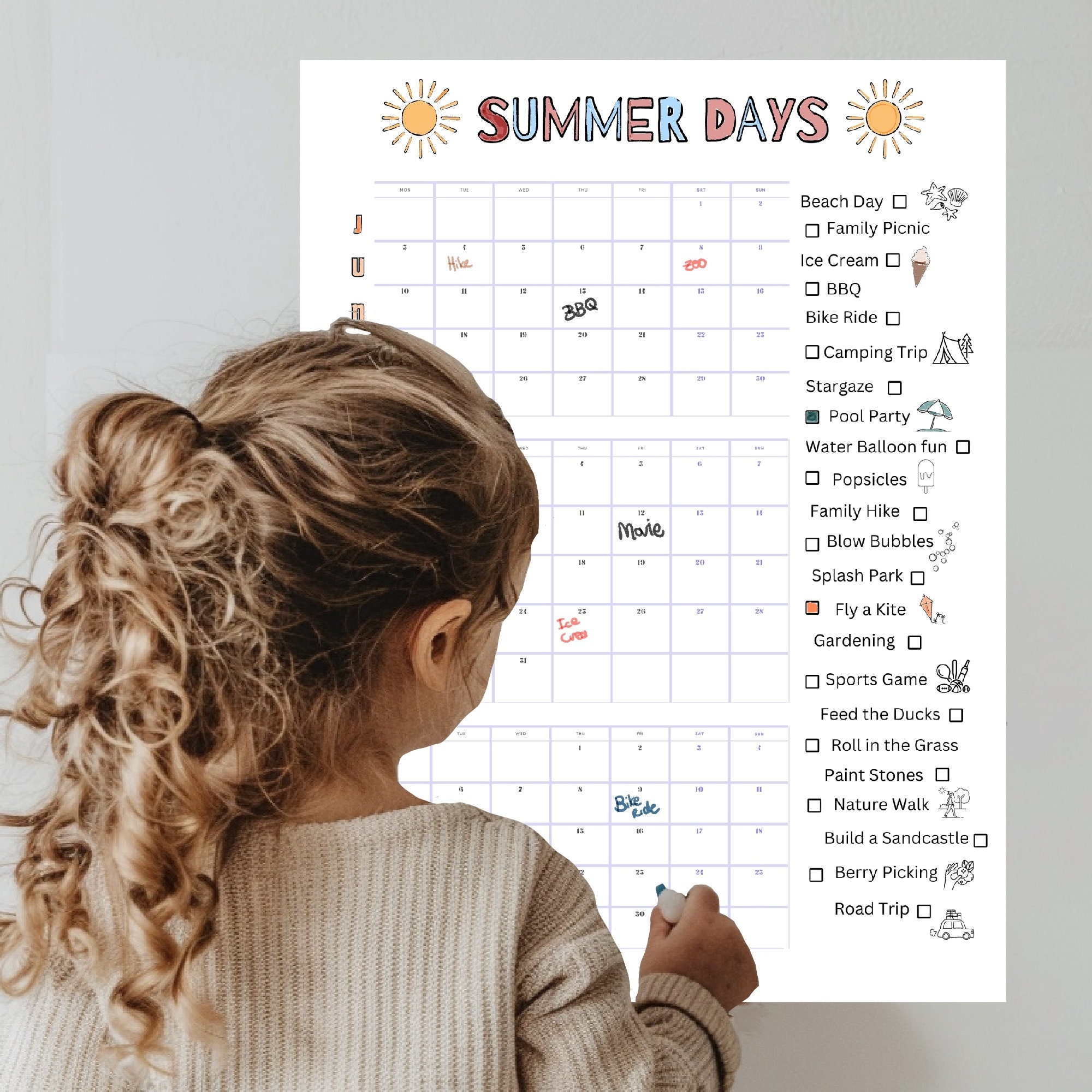 Summer Countdown Printable Poster, 2024, Summer Calendar ,summer Bucket ...