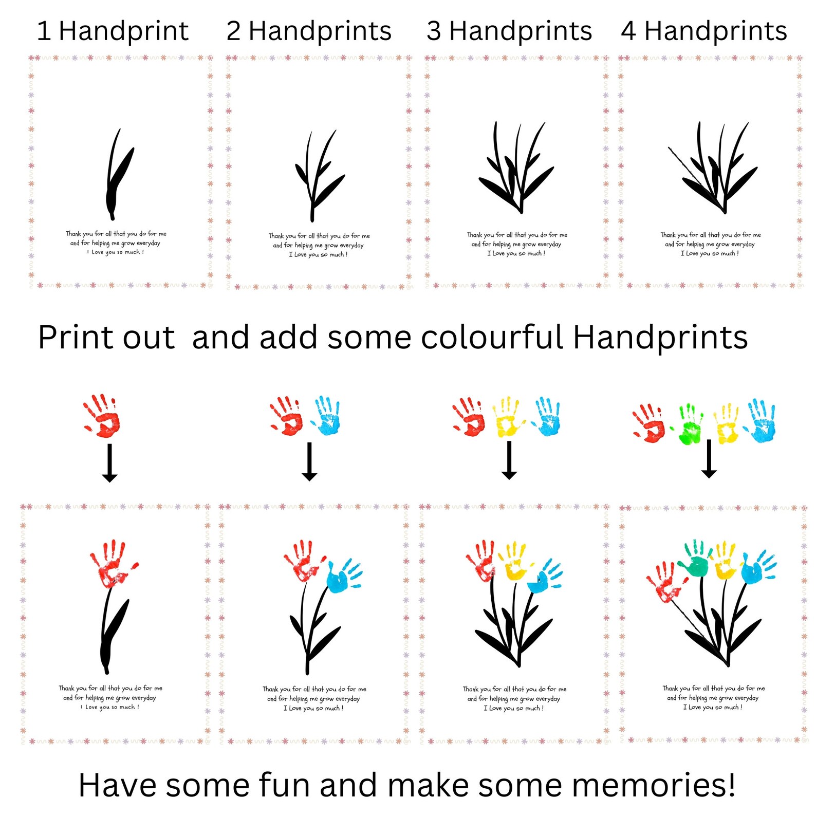 Mom Handprint Art Printable, Mom Gift From Kids , Printable Kids ...