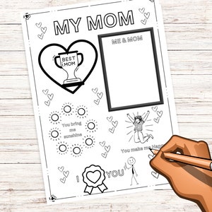 Mother's Day Coloring Page Printable - All About My Mom Instant ...