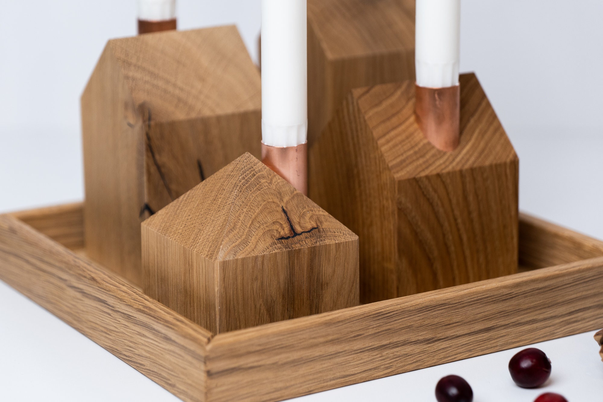 Modern Rustic Style Advent Wreath Oak Wood Advent Candle - Etsy