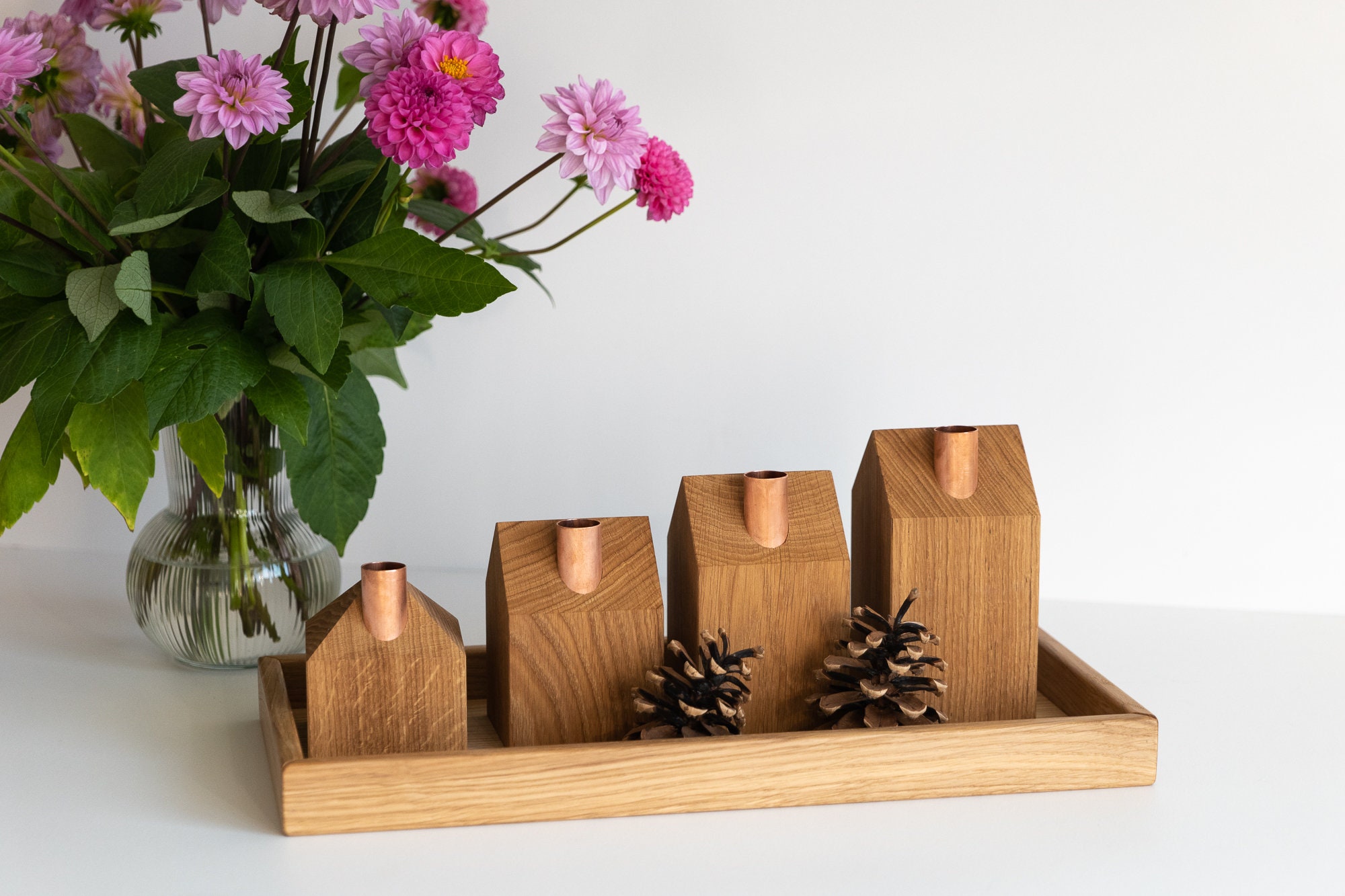 Modern Rustic Style Advent Wreath Oak Wood Advent Candle - Etsy