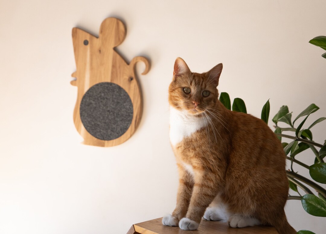 Wall Mount Cat Scratcher: Modern Wood Cat Tree, Pet Furniture - Etsy